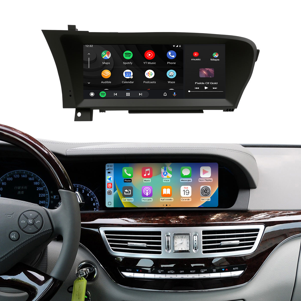 10.25“ Linux screen for Mercedes Benz S-W221 CarPlay Android Auto