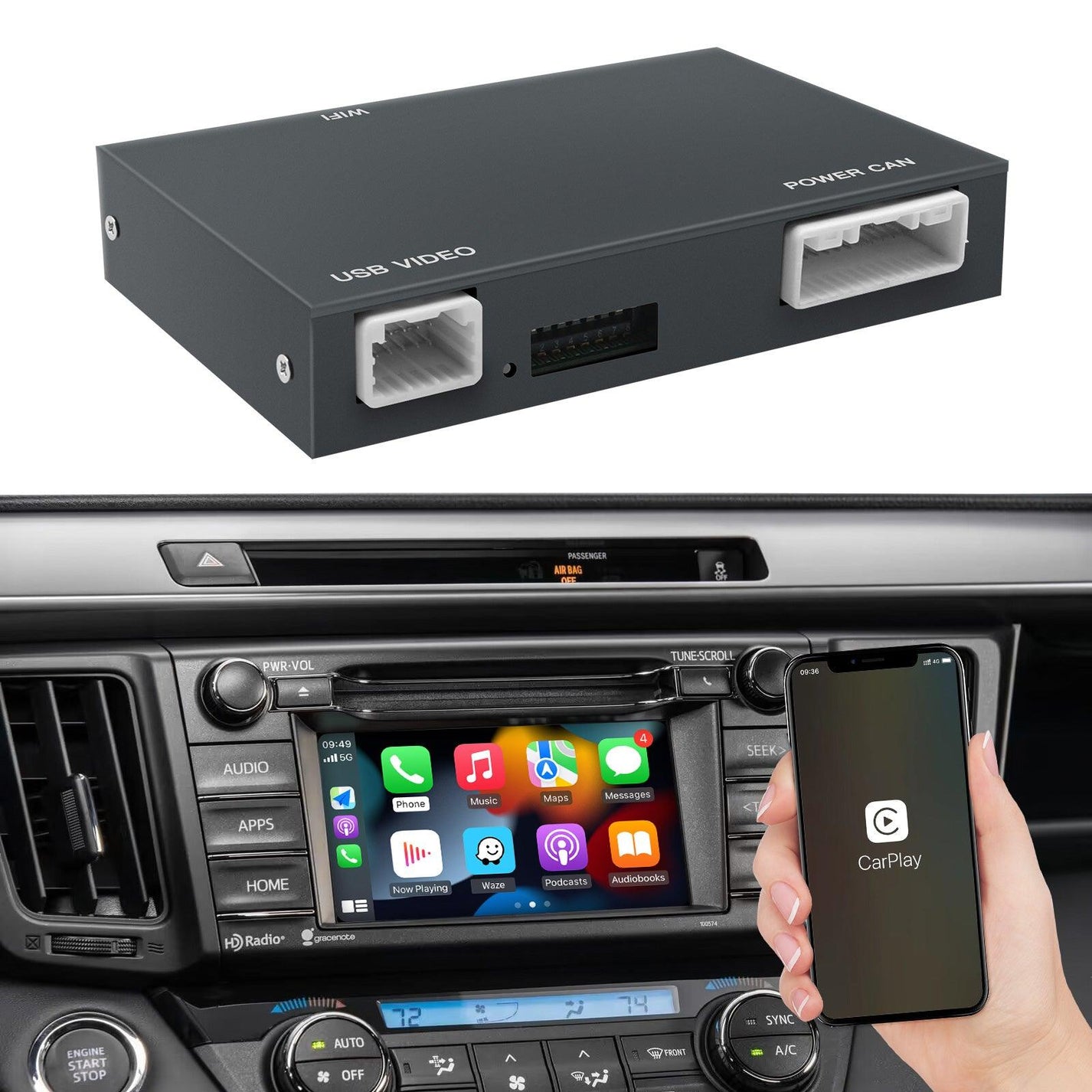 AUTOABC Wireless Carplay&Android Auto for Toyota wtih Touch2 Entune2.0